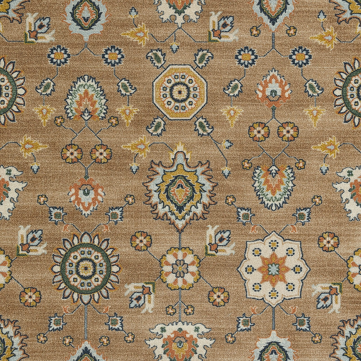 Maples Rugs Fleur Contemporary Motif Kitchen Rugs Non Skid Accent Area Carpet [Made in USA], Neutral/Multi, 1'8" x 2'10"