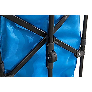 Sunjoy Collapsible Wagon with 255L Large Capacity, Utility Foldable Wagon Cart, Heavy Duty Beach Wagon with Big Wheels, Portable Garden Cart for Camping Fishing Sports Shopping, Blue