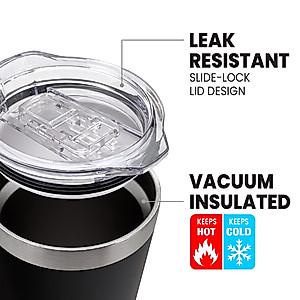 Rugrats OFFICIAL Group 20 oz Travel Tumbler, Stainless Steel, Vacuum Insulated with Leak Resistant Slide-Lock Lid