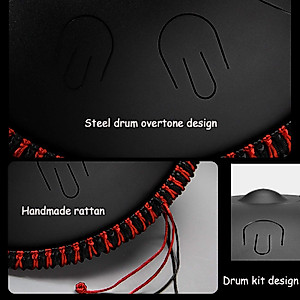 Steel Tongue Drum Tank Drum 9 Notes 14 Inch, Handpan Drum with Standard D Key Percussion Instrument Tongue Drums Kit,Hand Drums for Adults with Mallets and Soft Hand Pan Bag for Meditation Entertainme