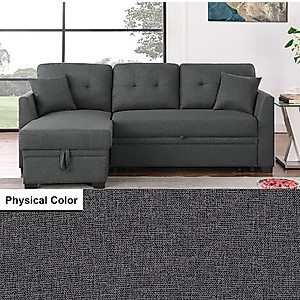Sleeper Sofa, Sofa Bed for Living Room Grey Small Sleeper Sectional Pull Out Bed Couch