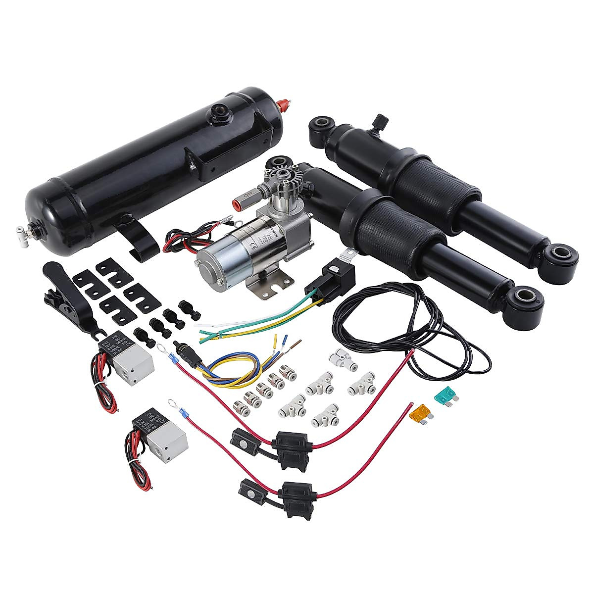 XFMT Rear Air Ride Suspension Kit W/Air Tank For Harley Touring Road King Street Electra Glide 1994-2023