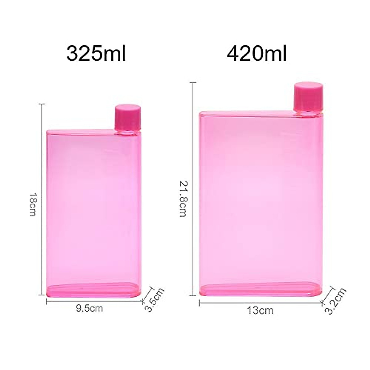 MNTT Food Grade Artistic Transparent A5/A6 420ml Portable Drinkware Water Bottle Drink Bottle Drinks Kettle(350ml,Transparent)