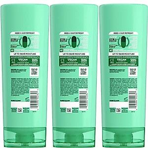 Garnier Hair Care Fructis Pure Clean Conditioner, 12 Fl Oz (Pack of 3) - Packaging May Vary