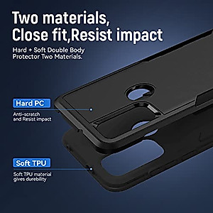 Warsia for Moto G Play 2023 Case,Moto G Pure Phone Case,Moto G Power 2022 Case with Screen Protector, Heavy-Duty Tough Rugged Shockproof Protective Case for Motorola Moto G Play 2023, Black