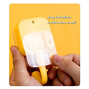 Gautsa Cute Adhesive Hooks, Animal Bounce, Spring Shaking Duck Polar Bear Squirrel, No Nails, Waterproof, for Key Purse Robe Towel, Creative Individual Hook Set of 3 (3 Pack)