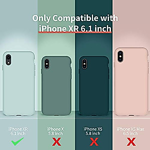 Cordking for iPhone XR Case, Silicone Ultra Slim Shockproof Phone Case with [Soft Anti-Scratch Microfiber Lining], 6.1 inch, Midnight Green