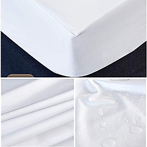Fitted Crib Sheets Waterproof White Crib Toddler Mattress Protector Cover for Kids Baby Breathable Washable Bed Fitted Sheets Soft 8" Deep (Crib 28"x52")