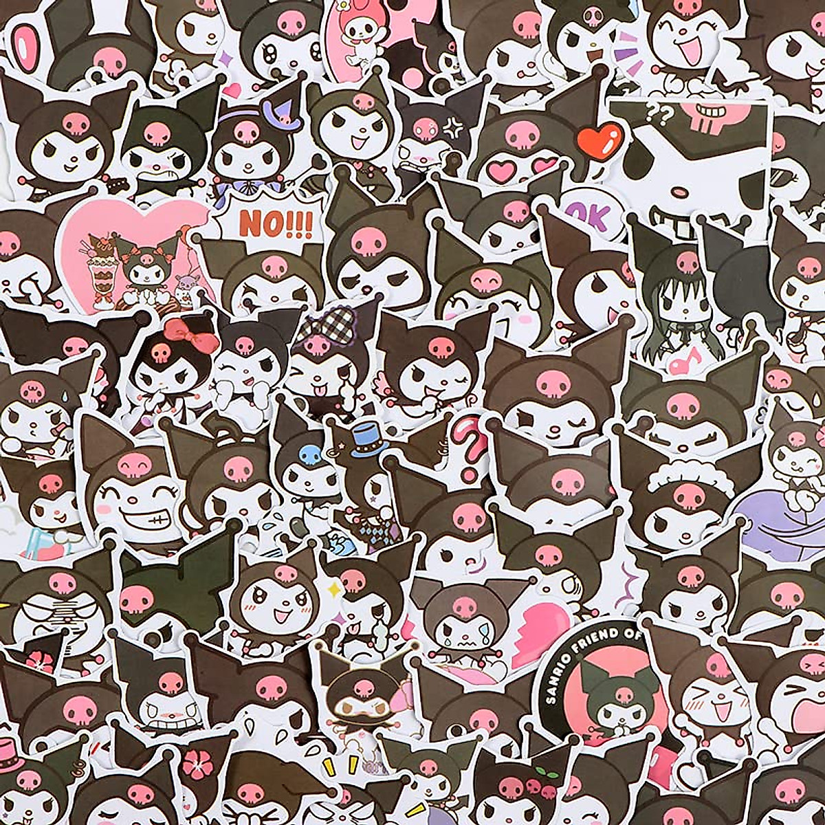 Funnwish 50Pcs Cute Stickers Kawaii Stickers Kuromii Stickers Packs Stickers for Water Bottle Laptop Computer Phone Case Luggage Notebook Decals Stickers for Kids Teen Adults