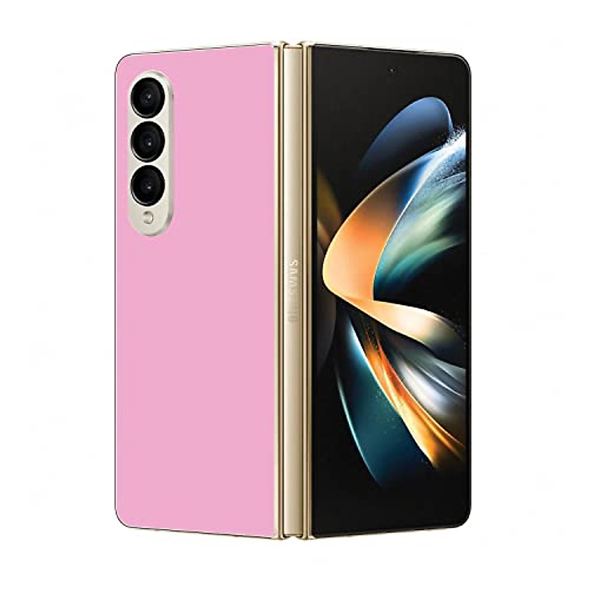 MightySkins Skin Compatible with Samsung Galaxy Z Fold 4 - Solid Pink | Protective, Durable, and Unique Vinyl Decal wrap Cover | Easy to Apply, Remove, and Change Styles | Made in The USA