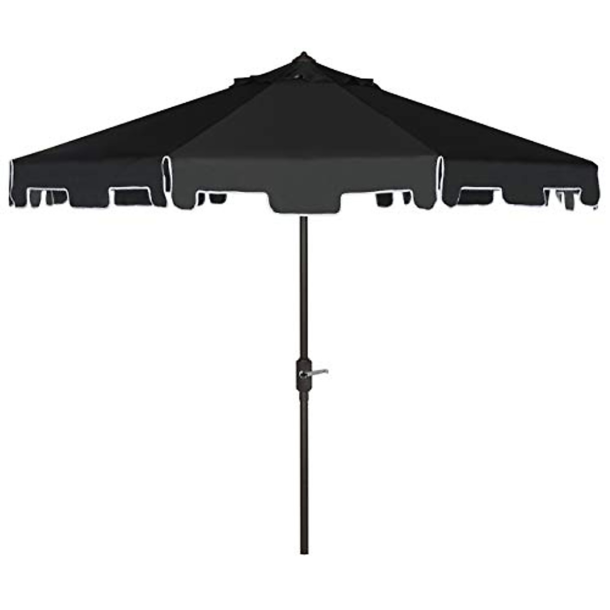 Safavieh Outdoor Collection Zimmerman Crank Market Black and White 9-inch Umbrella