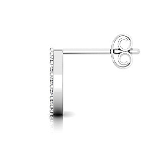 925 Sterling Silver 3/8 Carat Certified Round Diamond Stud Earring for Women | Circle
