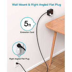 Outlet Extender with Night Light and Black 8 Outlets Power Strip Surge Protector with 4 USB Ports Bundle