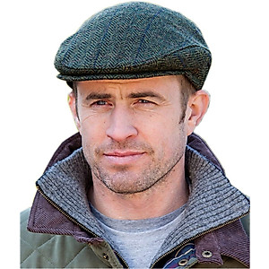 Mucros Weavers Men's Donegal Tweed Cap - Green, X-Large