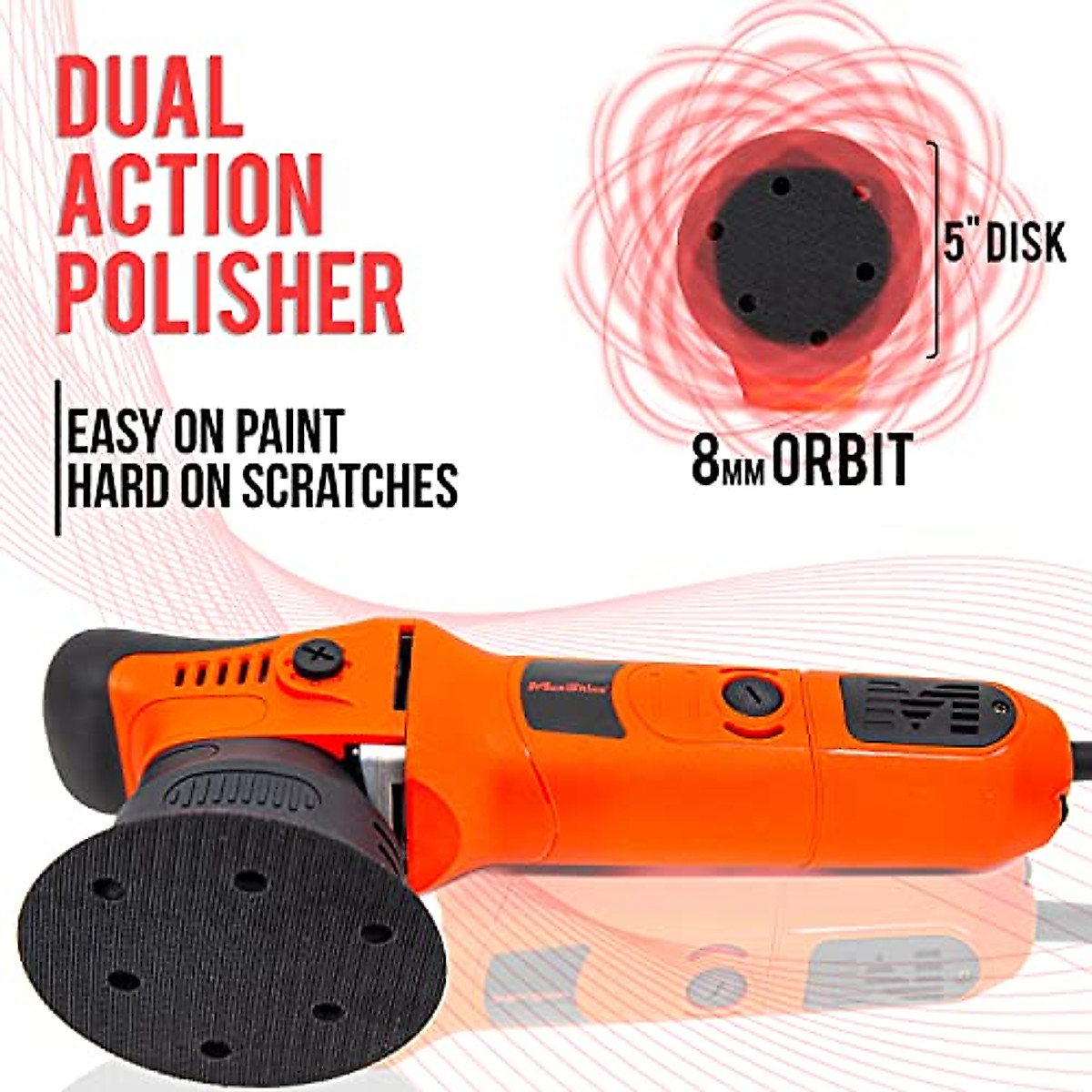Dual Action Polisher for Car Detailing - MaxShine M8S V2 - Dual Action Polisher with 1000W Motor - 8mm Throw DA Polisher - 5-inch Backing Plate Orbital Polisher - Buffer Polisher for Car Detailing