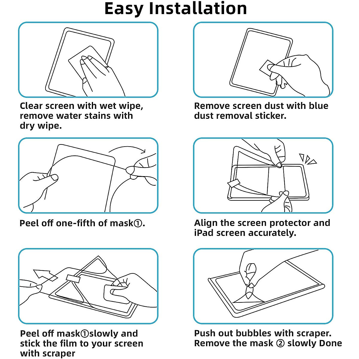 Tukellen Like Paper Screen Protector for iPad pro 12.9 Inch(2015/2017 Model, 1st/2nd Gen),Drawing Writing Like Paper, Anti Glare Scratch Resistant Matte PET Film,Compatible with apple pencil (2 Pack)