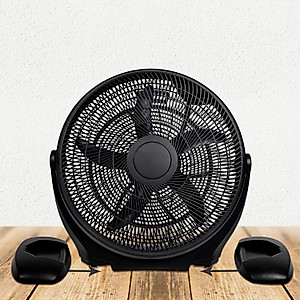 HealSmart 18 Inch 3-Speed Plastic Floor Fans Quiet for Home Commercial, Residential, and Greenhouse Use, Outdoor/Indoor, Black