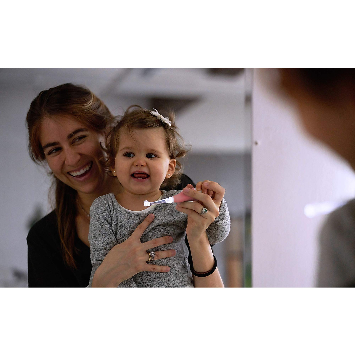 Papablic Dino Toddler Sonic Electric Toothbrush with Covers for Babies and Toddlers Ages 1-3 Years, Debby Bundle with Gina