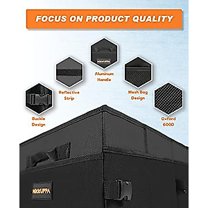 MIKKUPPA Car Trunk Organizer - Suv Trunk Organizer Oxford Material Car Trunk Organizer Trunk Storage Box with Handle, Multi-Compartment Foldable, for SUV Auto Truck Van with Non-Slip Bottom (Black)