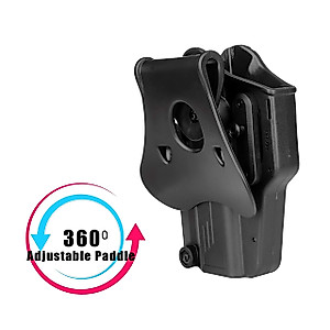 Multi-Fit Gun Holster Fits 80+ Pistols, OWB Tactical Holster for Glock/Sig Sauer/CZ/Ruger/Springfield/Beretta/S&W M&P/1911/Taurus/HK/CZ/Walther, 360° Adjustable Open Carry Holster - Right Handed