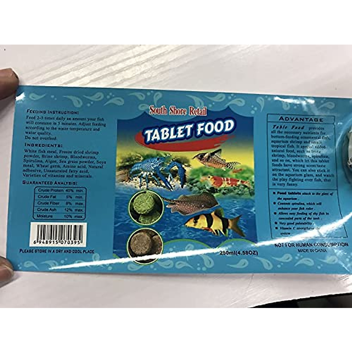 Premium Tropical Fish Food Tablets- Compare to Sera O-Nip! - Stick On Glass Or Sink To Bottom Tablets 4.58oz 250ml - Sticks On Aquarium Glass for Fun with All Types of Fish! - Pellet Fish Food-