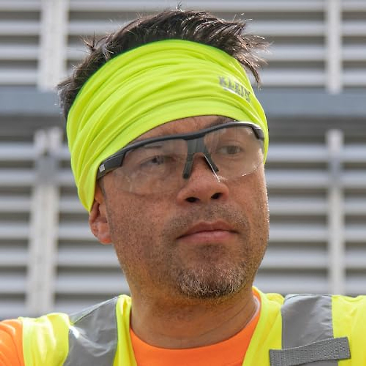 Klein Tools 60465 Cooling Band for Neck and Face with Evaporative Performance Knit Fabric, Cools Instantly When Wet, UPF 50 Protection, Yellow