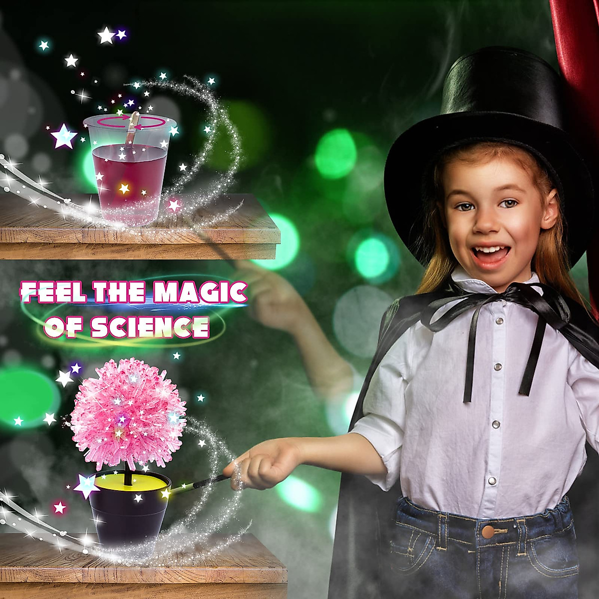 Crystal Growing Kit, STEM Projects Science Kits for Kids Age 4-6-8-12, Crystals Grow Fast (24H) Science Experiments Kit Toys, Art & Crafts Gift Toys for 6 7 8 9 10 11 12 Years Old Girls & Boys