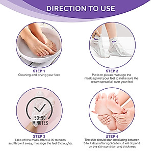 Foot Peel Mask - 5 Pack Foot Mask for Dry Dead Skin, Callus, Repair Rough Heels - Make Your Feet Baby Soft Get Smooth Silky Skin - Lavender