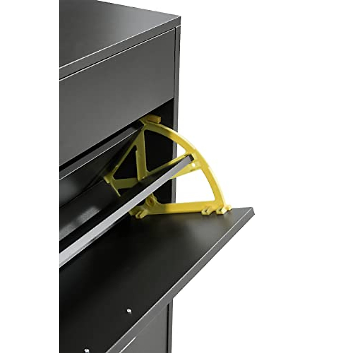 Leiln.z Shoe Cabinet with 1 Slide Drawer & 2 Flip Drawers, Freestanding Shoe Rack Storage Organizer，Shelves for Narrow Closet, Entryway, Living Room (Gray)