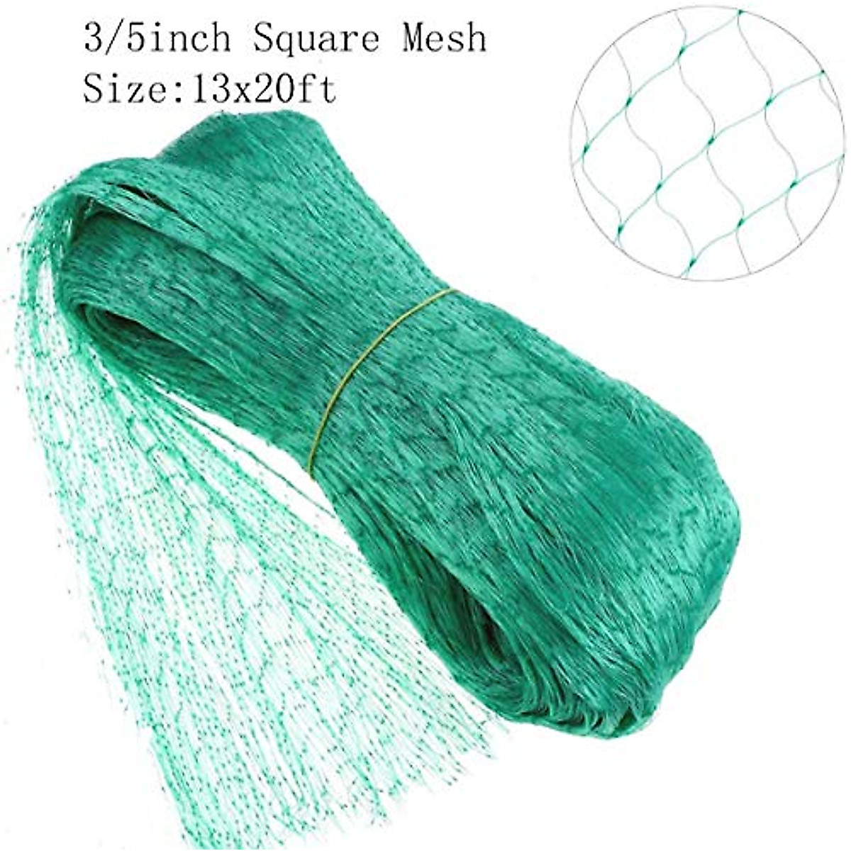 Bird Netting for Garden,13x20Ft Garden Netting,Fruit Tree Netting Doesn't Tangle and Reusable Bird Mesh Protect Fruit Vegetables Plants from Birds Deer
