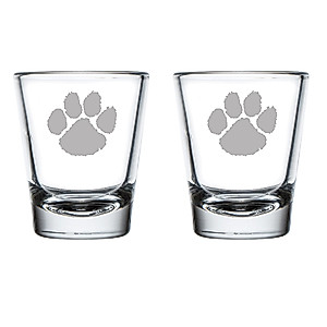 MIP Set of 2 Shot Glasses 1.75oz Shot Glass Paw Print