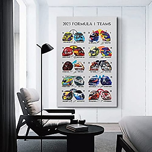 YiYLunneo 2023 Formula One F1 Teams Poster Posters for Room Aesthetic Canvas Wall Art Bedroom Decor 12x18inch(30x45cm)