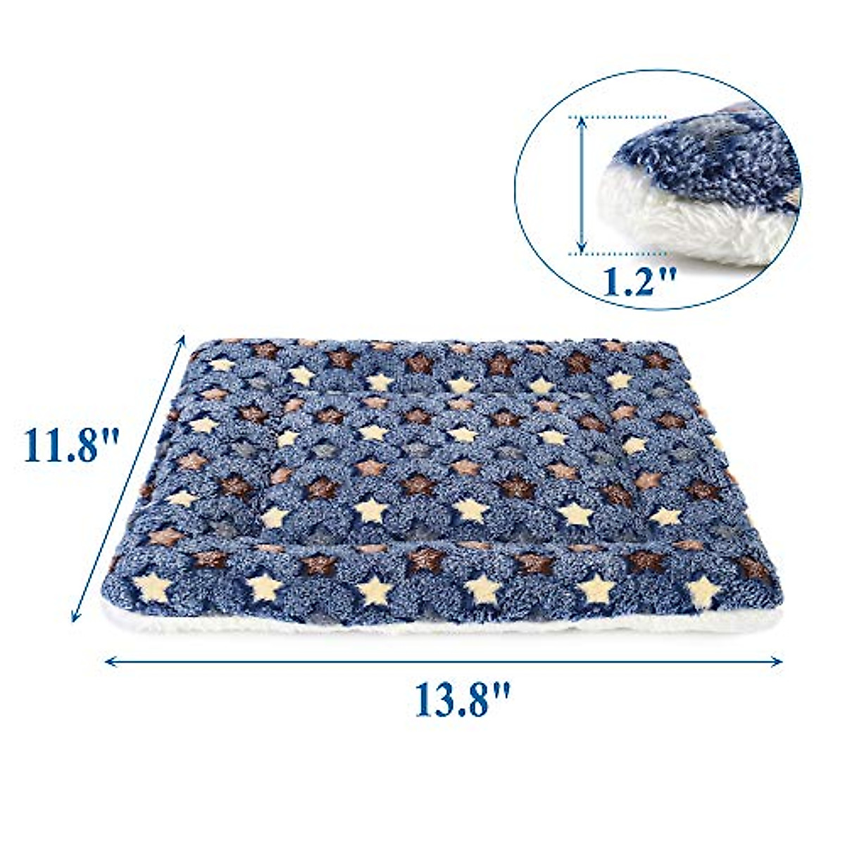 Mogoko 2Pcs Fleece Small Animal Beds, Warm Sleep Mat Pads for Guinea Pig Hamster Squirrel Hedgehog Rabbit Chinchilla