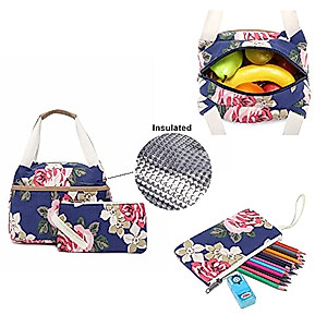 Luxbagsmart Backpack Set for Girls School Backpack Bookbag Schoolbag for Teen Girls Backpack Set 3 in 1 (Blue)