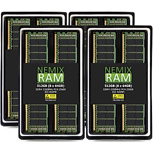 512GB 8x64GB DDR4-3200 PC4-25600 2Rx4 RDIMM ECC Registered Memory by NEMIX RAM