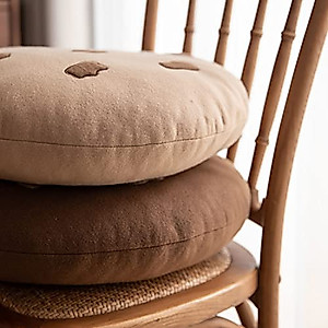 vctops Cute Plush Round Chair Pad Soft Comfy Indoor Dining Chairs Cushion Tatami Floor Pillow (Brown,Diameter 18")