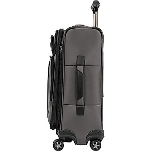 Travelpro Crew Versapack Softside Expandable 8 Spinner Wheel Carry on Luggage, USB Port, Men and Women, Jet Black, Carry on 21-Inch