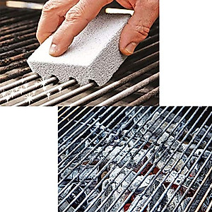 Grill Griddle Cleaning Kit 7 Piece, 4 Griddle Cleaning Pads with One Holder, 2 Grill Cleaning Brick Block,Griddle Cleaning Accessories, Grill Gleaning Tools