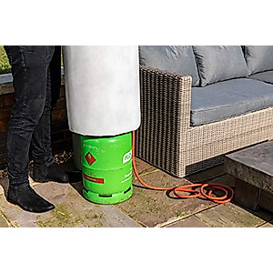 Peaktop Round Gas Canister Storage Table for Outdoor Patio Garden Bakyard Decking, Suitable for 13kg Gas Bottle, 62 Inch Height, Gray