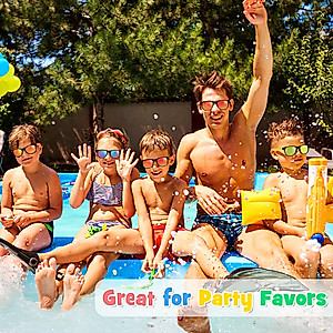 Kids Sunglasses Bulk for Ages 3-5 4-8 8-12 & Adults, 32 Pack Party Favors Neon Sunglasses with UV400 Protection, Great Gift for Birthday Supplies, Beach, Summer Pool Party, Goody Bag for Boys Girls