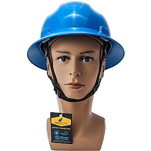 Noa Store HDPE Blue Full Brim Hard Hat with Fas-trac Suspension