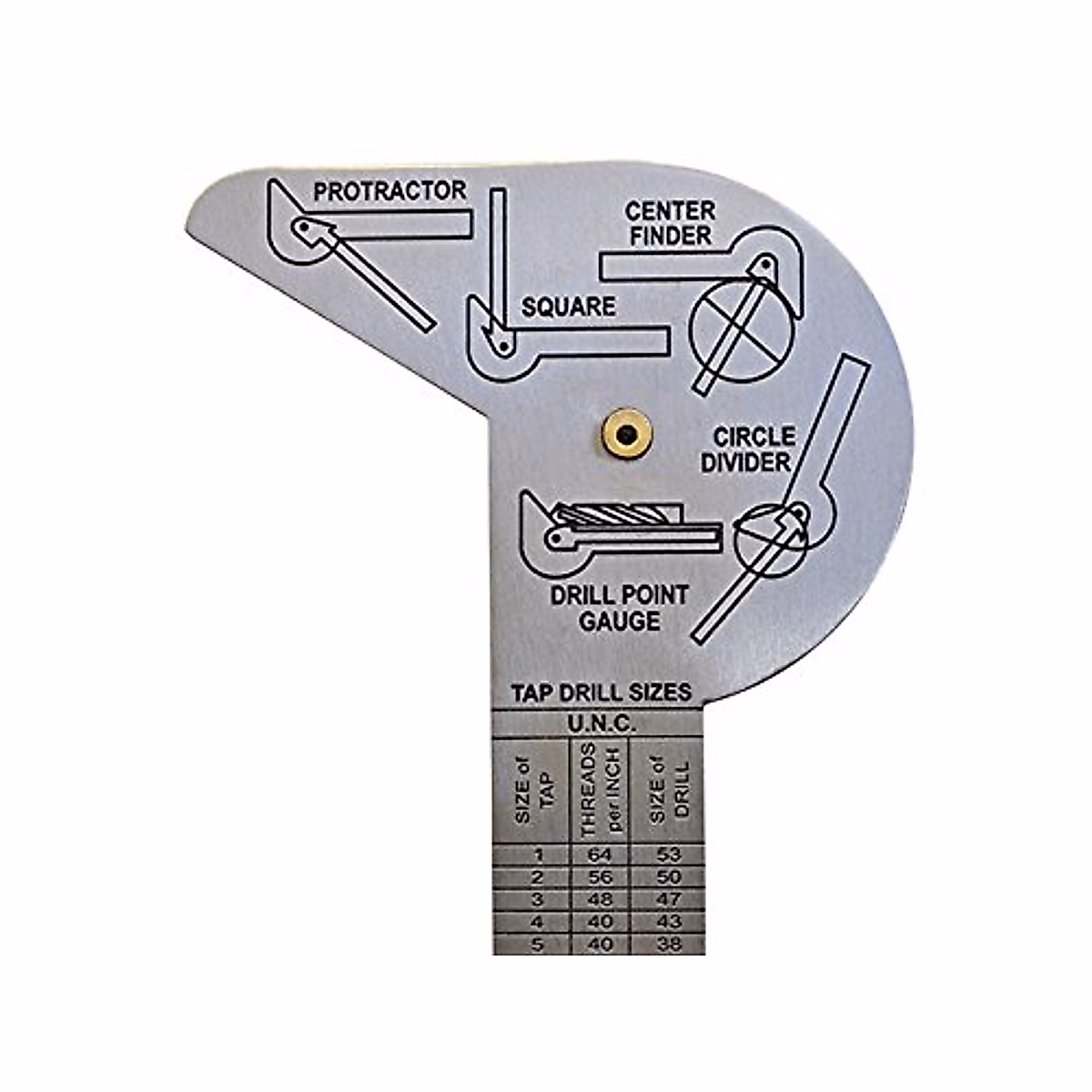 Factory Multi Use Rule & Gauge Protractor Stainless Steel -Center finder Drill point with Both Inch and Millimeters Graduations