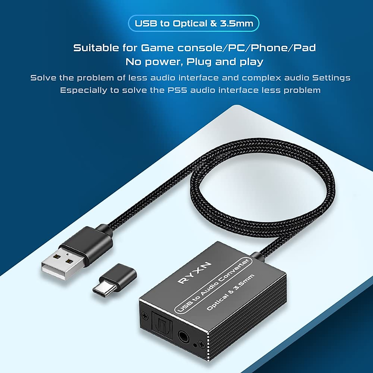 RJ45 Network Switch Selector 2x1/1x2, USB to Optical Spdif Toslink & 3.5mm Audio Adapter Converter