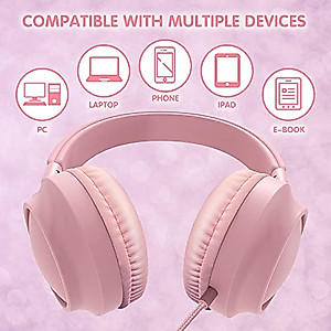 MIDOLA Kids Headphone Wired Over Ear Foldable Noise Protection Light Stereo Headset with Inline Cable AUX 3.5mm Mic for Young Boy Girl Child Travel School Pad Notebook Laptop Tablet Blue