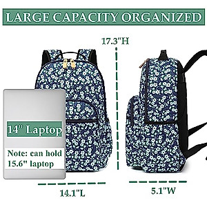 H HIKKER-LINK Sunflower Laptop Backpack for Women Casual Daypack Shoulder Bag Travel Floral Daypack Black