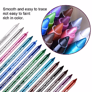 3 Colors Matte Eyeliner Pen Set With Pencil Sharpener,Blue - Dark Blue Sky Blue Light Blue,Colorful Eyeliner Pencil Set, Pearl Metallic Glitter Waterproof Professional Eye Makeup Color Sets 5 Blue S2