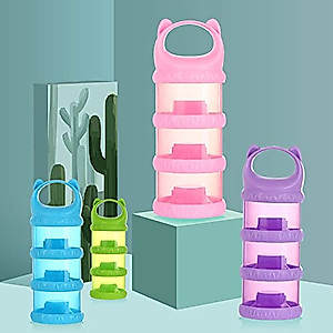 Baby Milk Powder Dispenser, 3 Layers Stackable Cute Cat Travel Portable Formula Container, Milk Powder Formula Dispenser for Fruits, Snacks and Nuts