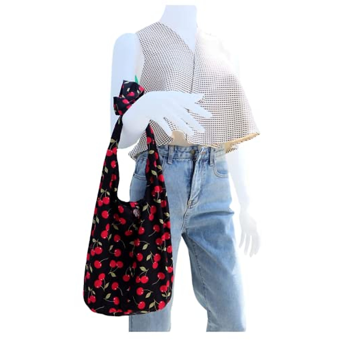 SAE99 Cotton Cross body Shoulder Sling Handmade Bag (Black Cherry)