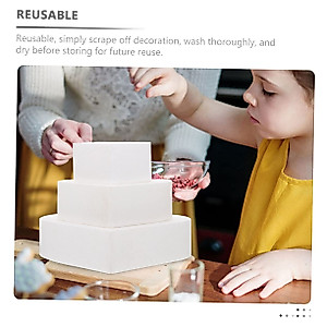 Abaodam 3pcs Bubble Cake Cupcakes Rotating Cake Stand Cake Decorating Cilindros para Fiestas Redondos Blancos Cake Shape Molds Gummy Molds Dummy Accessories to Rotate Wedding White Foam