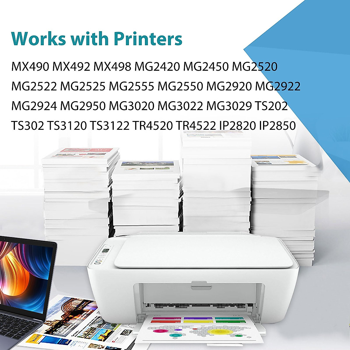 243XL Black Compatible Ink Cartridge Replacement for Canon 243 PG-243 XL PG243 245 245xl PG245 BK Work for MX490 MX492 MG2522 MG2922 TR4520 TR4522 TS3322 TS3122 TS202 Printer (Black, 2-Pack)